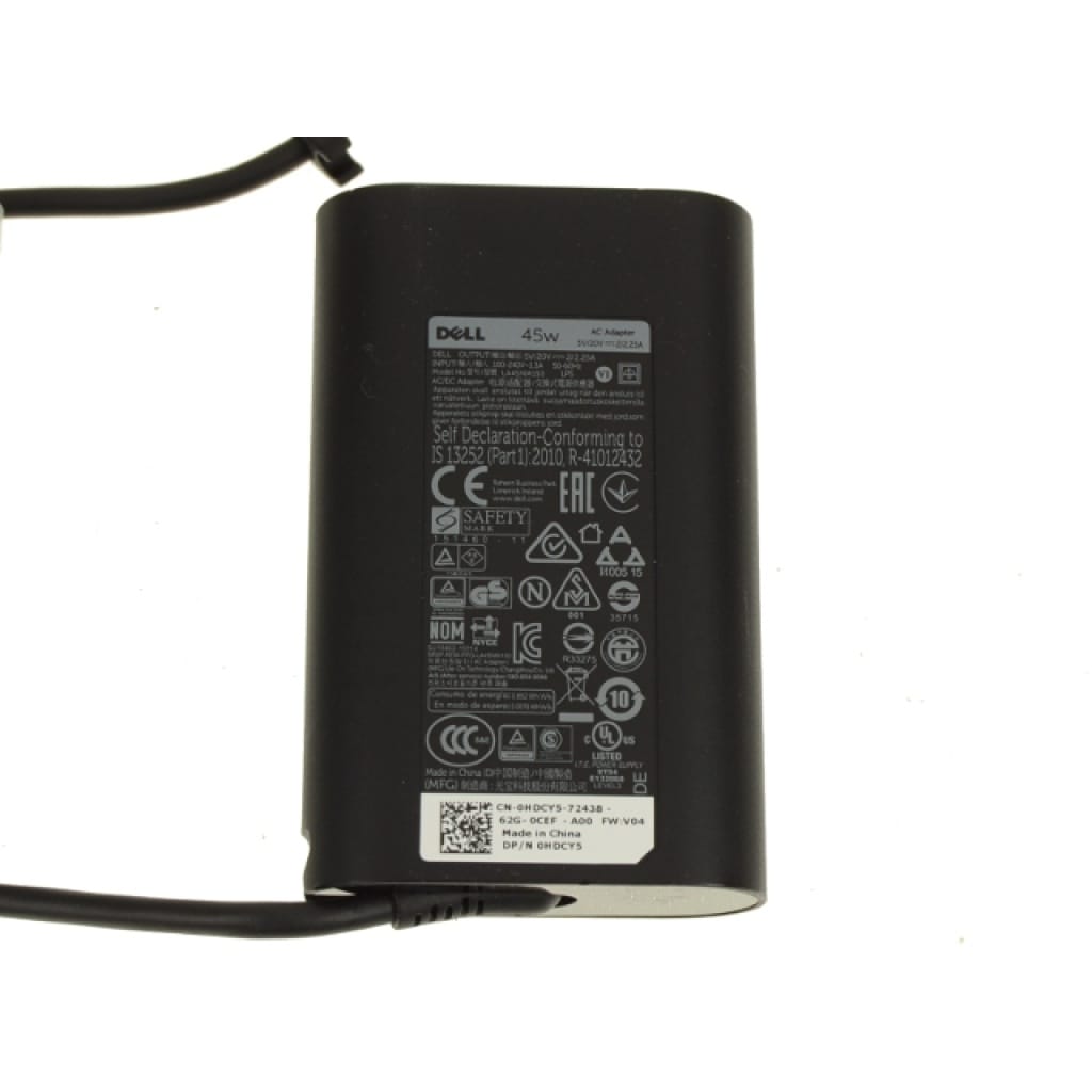 Genuine Dell OEM AC Power Adapter (Laptop Charger) 45-watt power supply