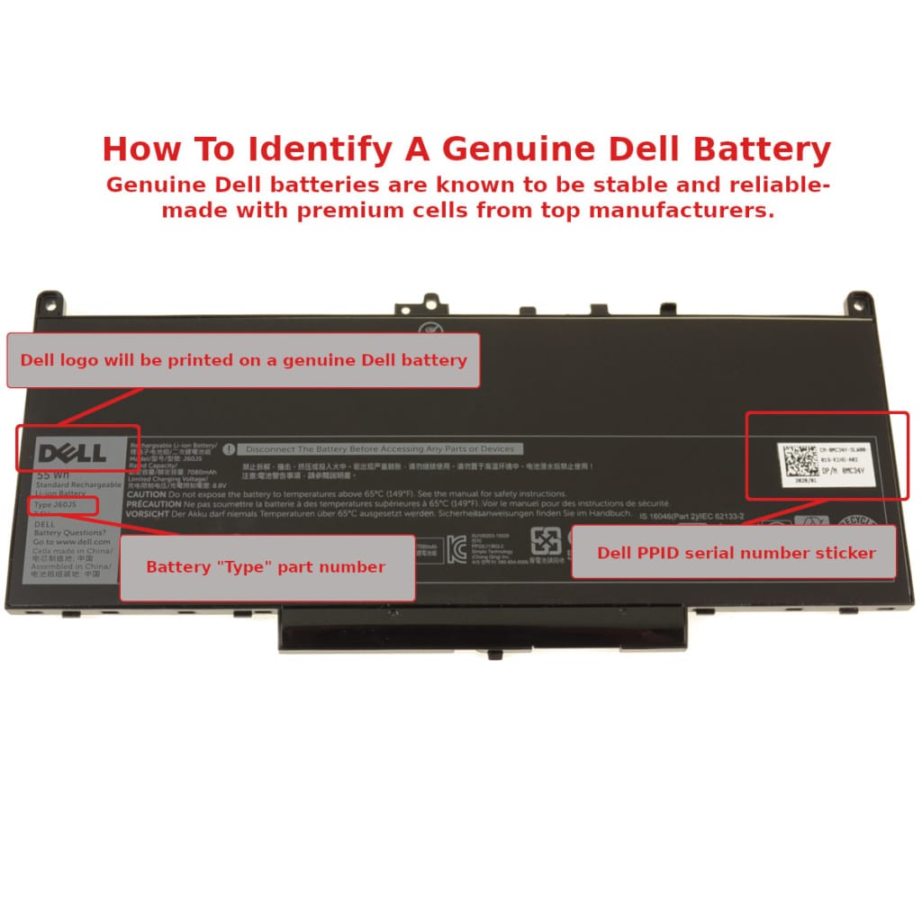 Genuine DELL OEM Lithium-Ion battery for the Dell Latitude E7470 Laptop ...
