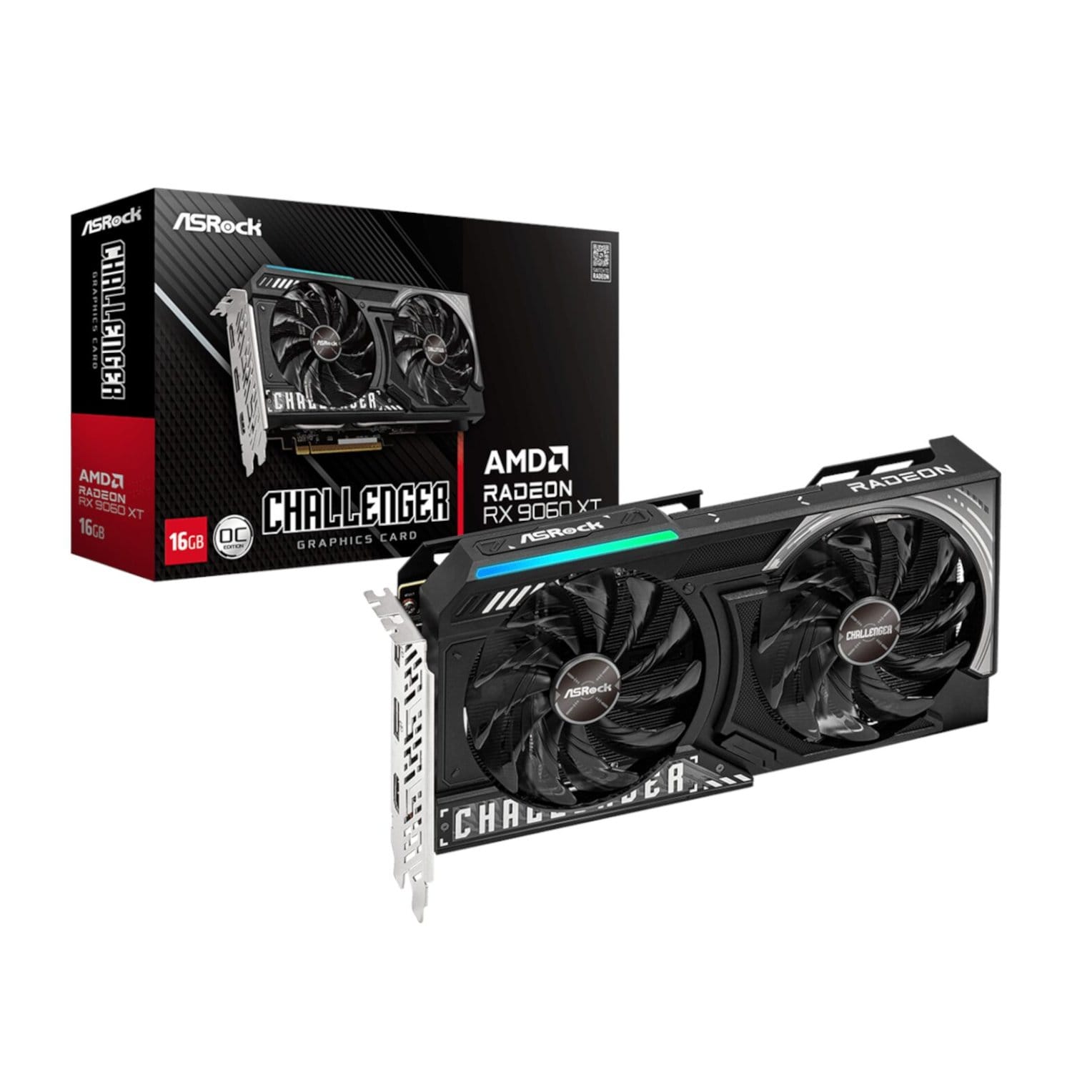 ASRock Radeon RX 9060 XT Challenger 16GB OC Graphics Card (RDNA™ 4 ...