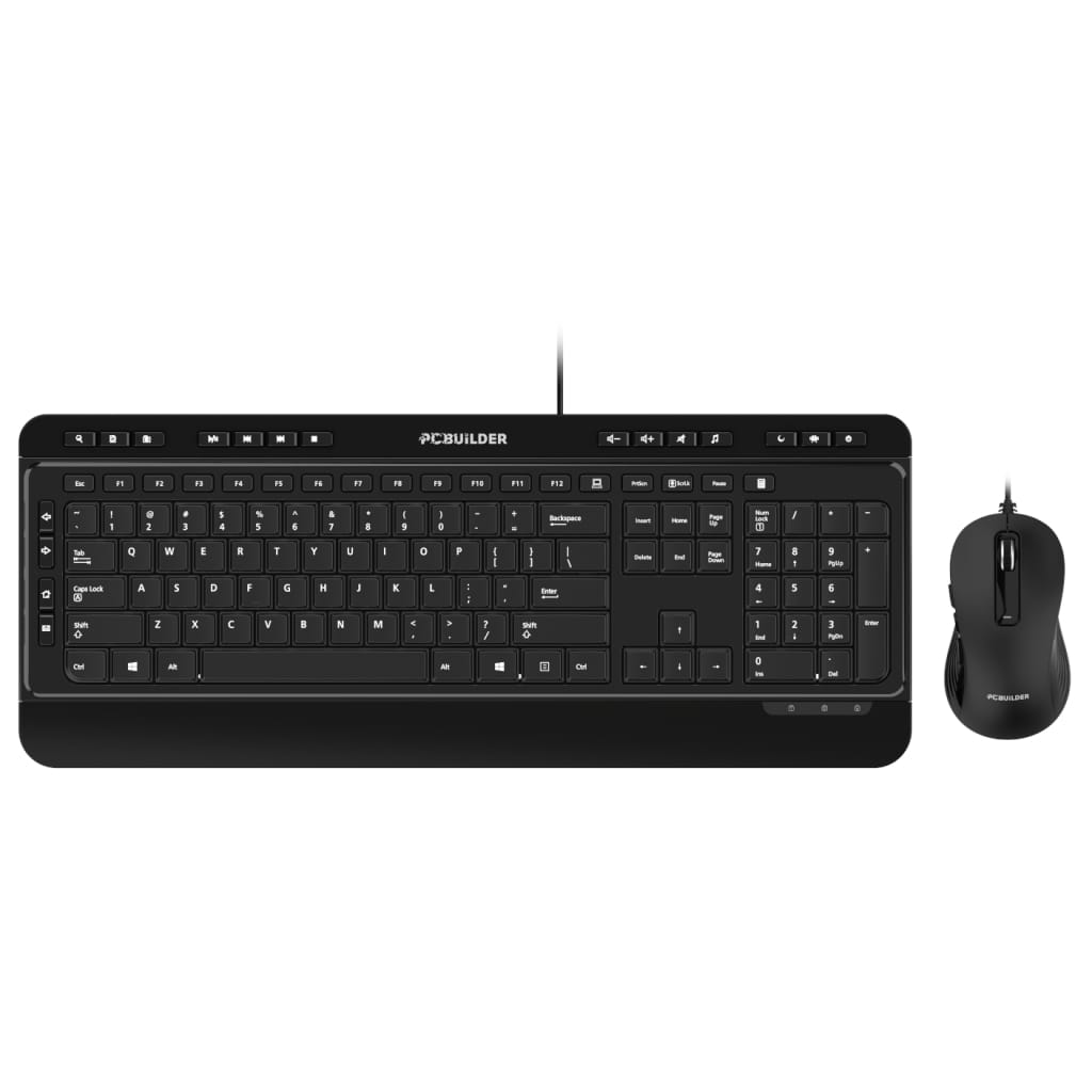 PCBuilder ALPHA Silent Wired Keyboard and Mouse Combo - Computech-Solutions